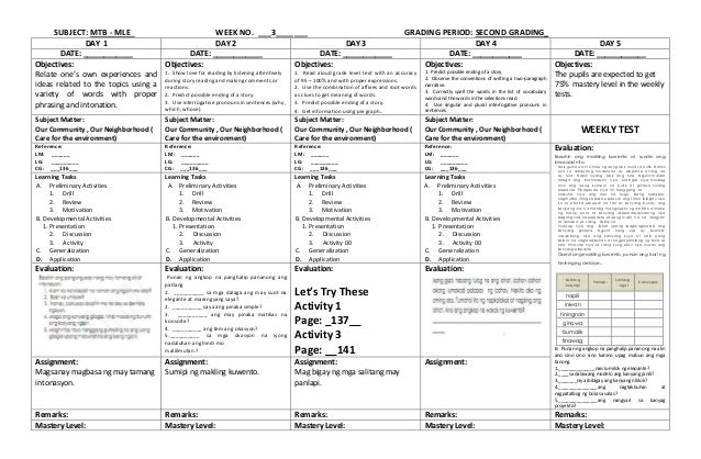DLL in Grade 3 Mother Tongue Based