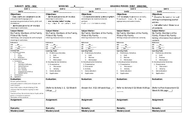 DLL in Grade 3 Mother Tongue Based