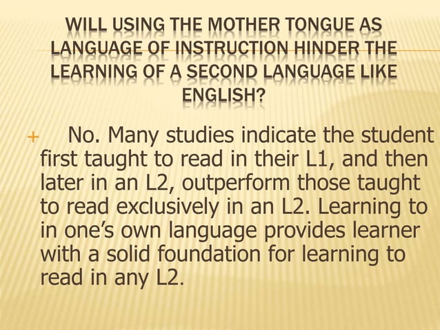 Mother tongue based multilingual education | PPTX