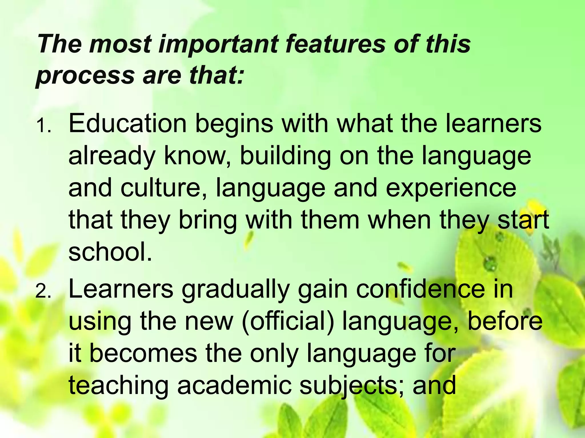 Mother Tongue Multilingual Education (MTB-MLE) | PPTX