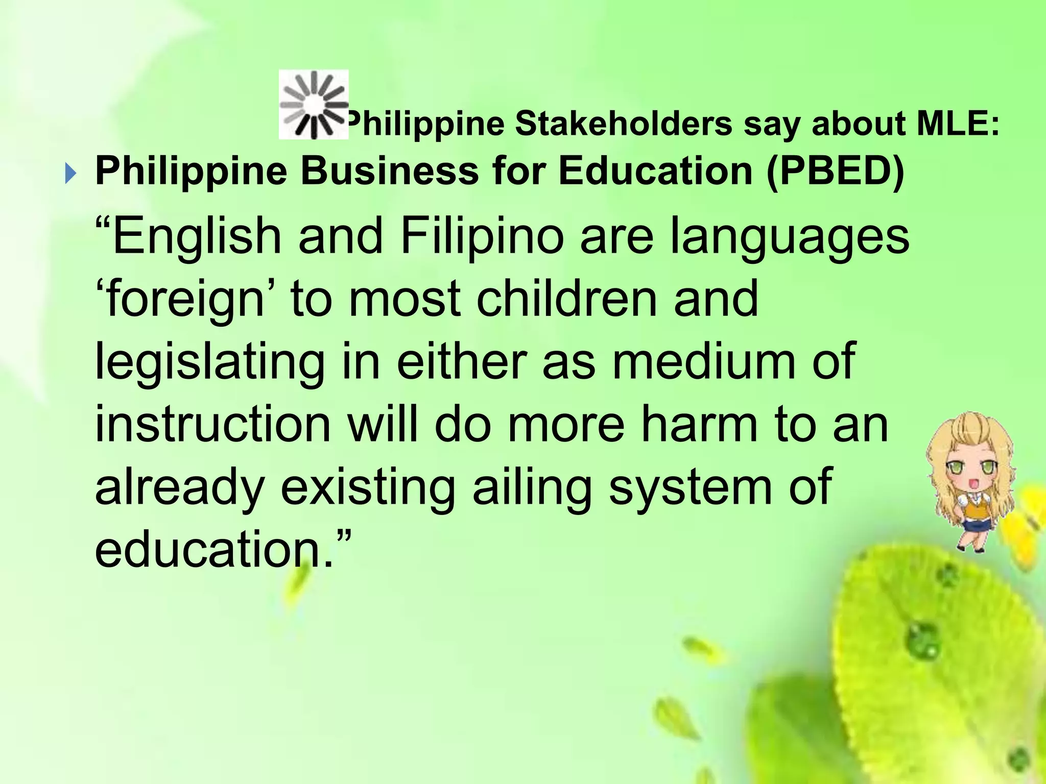Mother Tongue Multilingual Education (MTB-MLE) | PPTX | Education