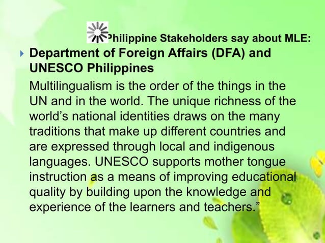 Mother Tongue Multilingual Education (MTB-MLE) | PPTX | Education