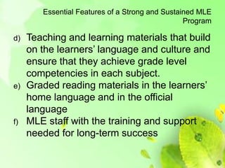 Mother Tongue Multilingual Education (MTB-MLE) | PPTX