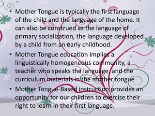 Mother tongue presentation | PPTX