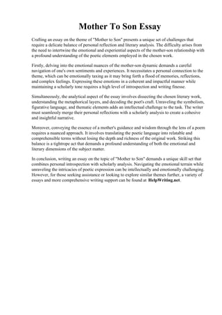 Mother To Son Essay.pdf