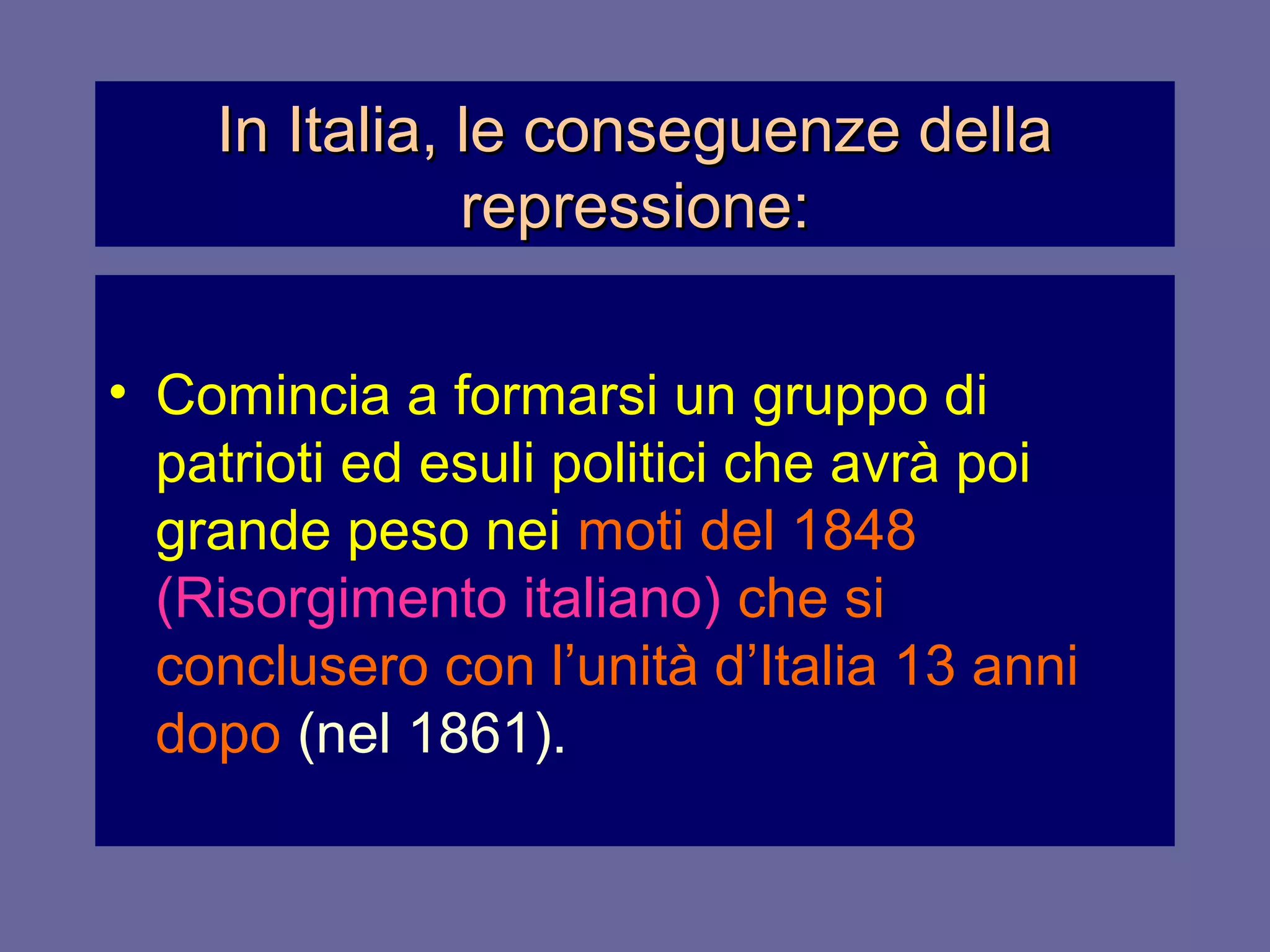 Moti del 1820 21 in italia ed europa | PPT