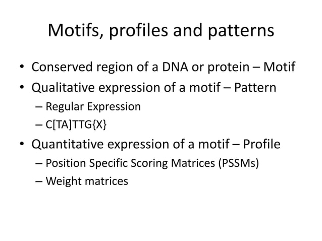 Motif andpatterndatabase | PPTX