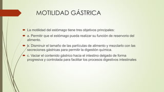 Motilidad y circulación gastrointestinal | PPTX