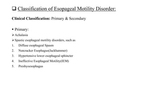 Motility disorders of esophagus new | PPTX | Digestive Disorders ...