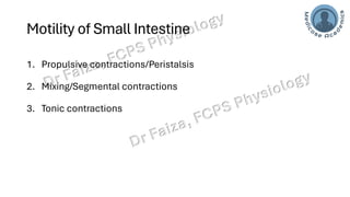 Motility of Small Intestine -Physiology of Peristalsis and segmentation ...
