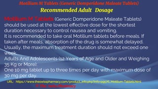 Motilium M Tablets (Generic Domperidone Maleate Tablets) | PDF