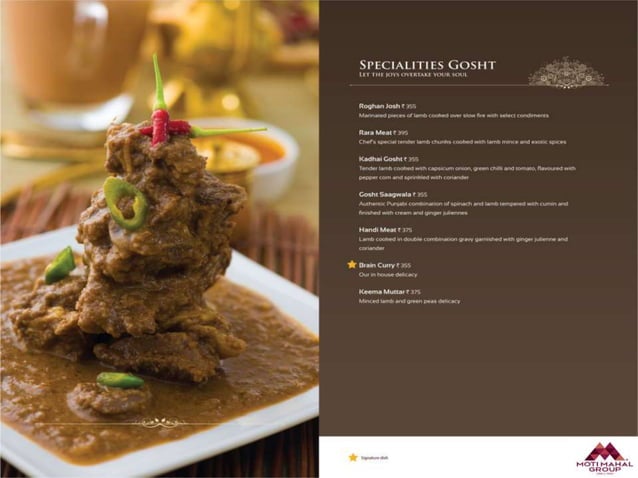 Moti Mahal Delux - Tandoori Trail Restaurant Menu | PPT