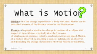 Motion ppt for class 9 | PPTX