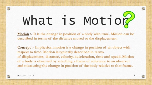 Motion ppt for class 9