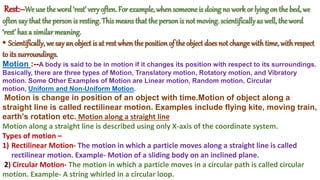 Motion in a straight line(part 1) | PPT