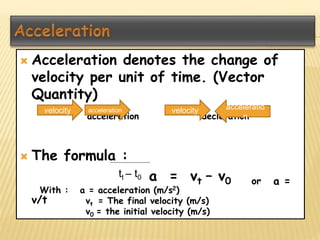 motion, distance displacement speed and velocity | PPTX