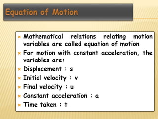 motion, distance displacement speed and velocity | PPTX | Physics | Science