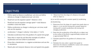 Graphs related to motion speed time graphs, velocity time graphs | PPT