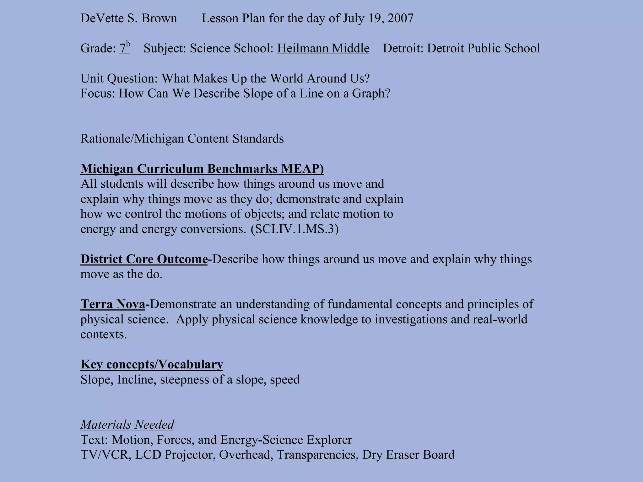 Motion And Slope | PPT