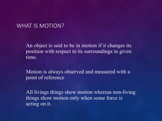 Motion and its types | PPTX
