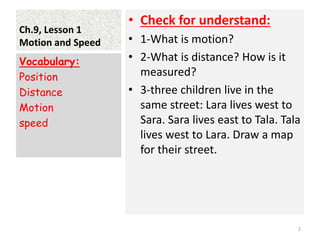 Motion and speed g3 | PPTX