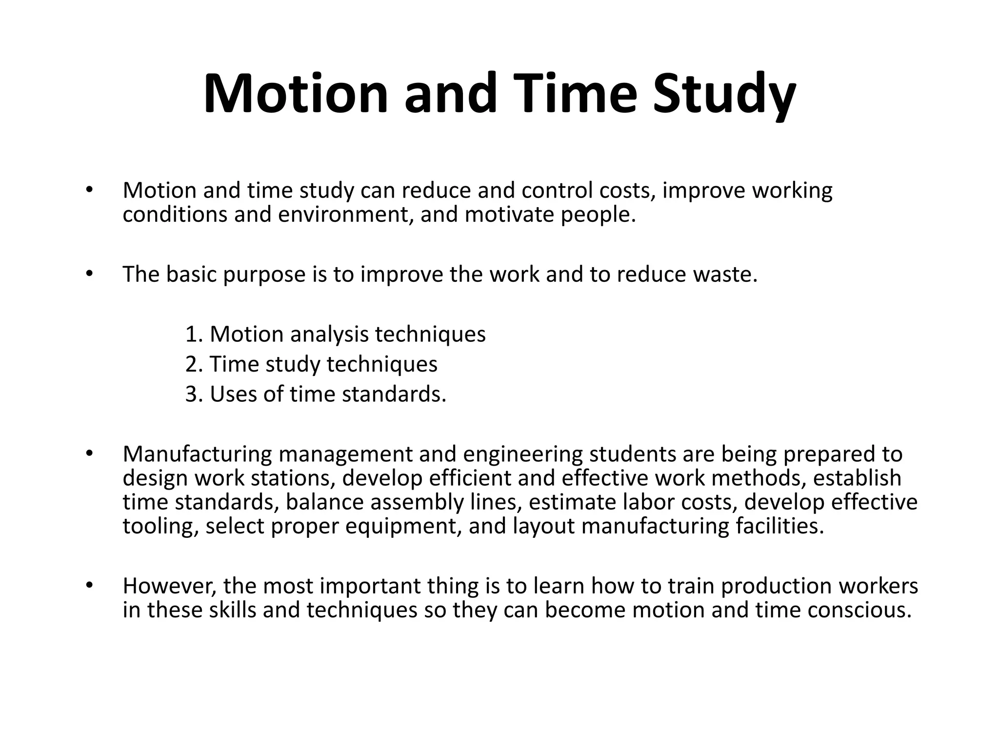 Motion and time study | PDF