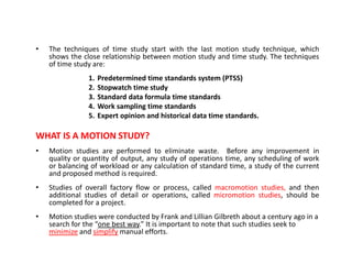 Motion and time study | PDF