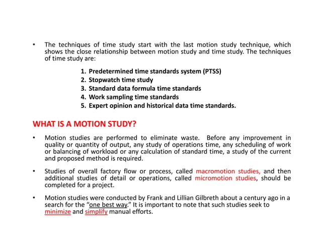 Motion and time study | PDF