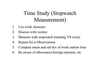 Motion and time study | PDF