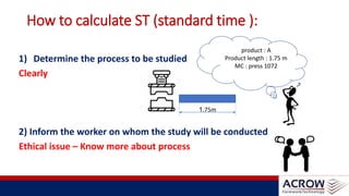 Motion and time study english | PPTX | Business | Business and Finance