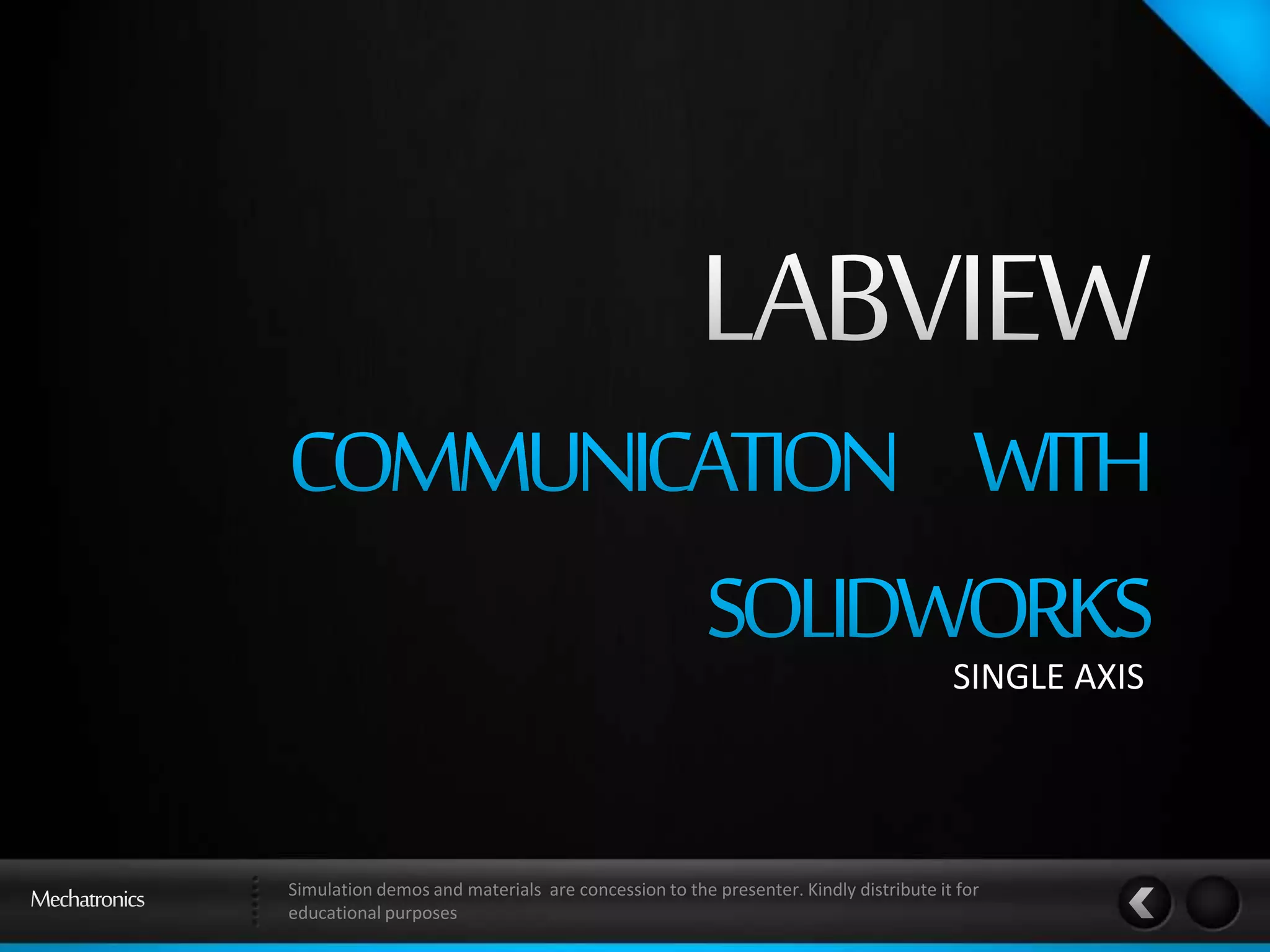 Motion Control with LabVIEW and SOLIDWORKS | PPTX
