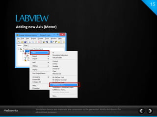 Motion Control with LabVIEW and SOLIDWORKS | PPTX