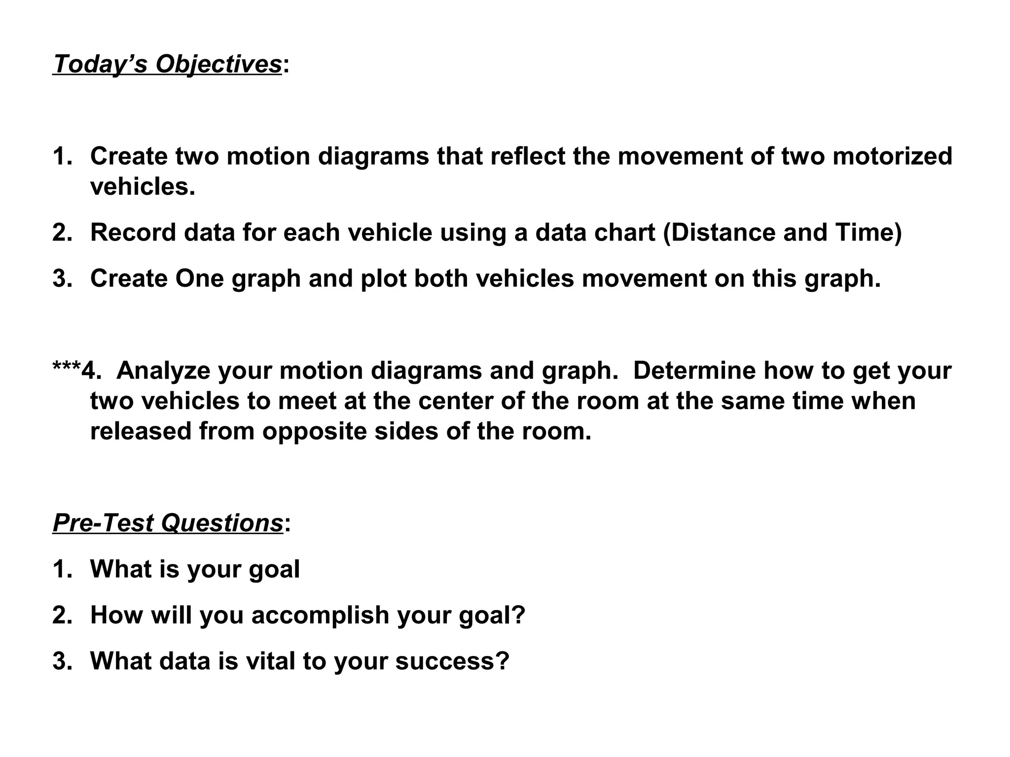 Motion diagrams, data charts, graphs | PPT