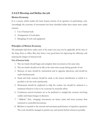 Industrial Engineering Tools of Motion economy principles for ...