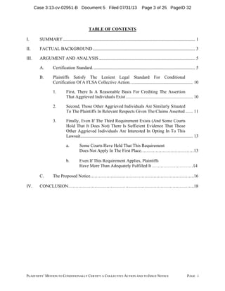 MOTION TO CONDITIONALLY CERTIFY A COLLECTIVE ACTION AND TO ISSUE NOTICE ...