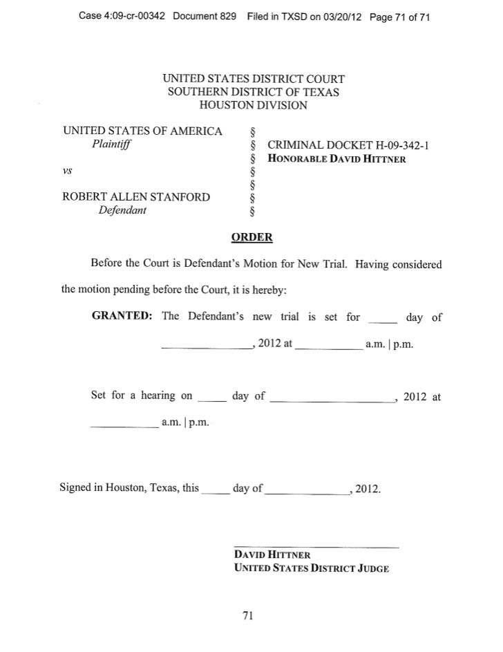 Motion For New Trial (Dk 829) 032012 Motion For New Trial (Dk 829) 032012