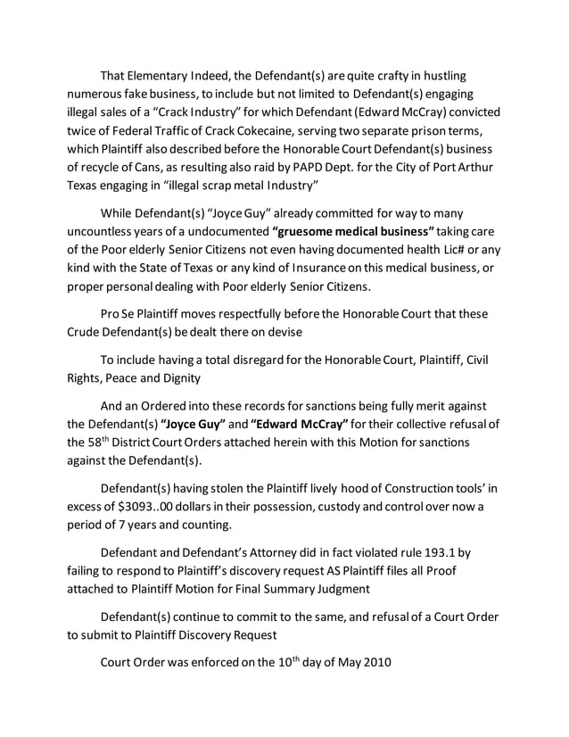 Motion for sanctions | PDF