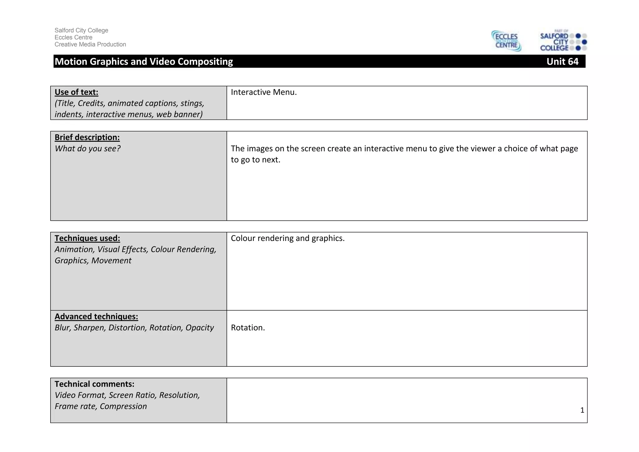 Interactive Menu | PPT