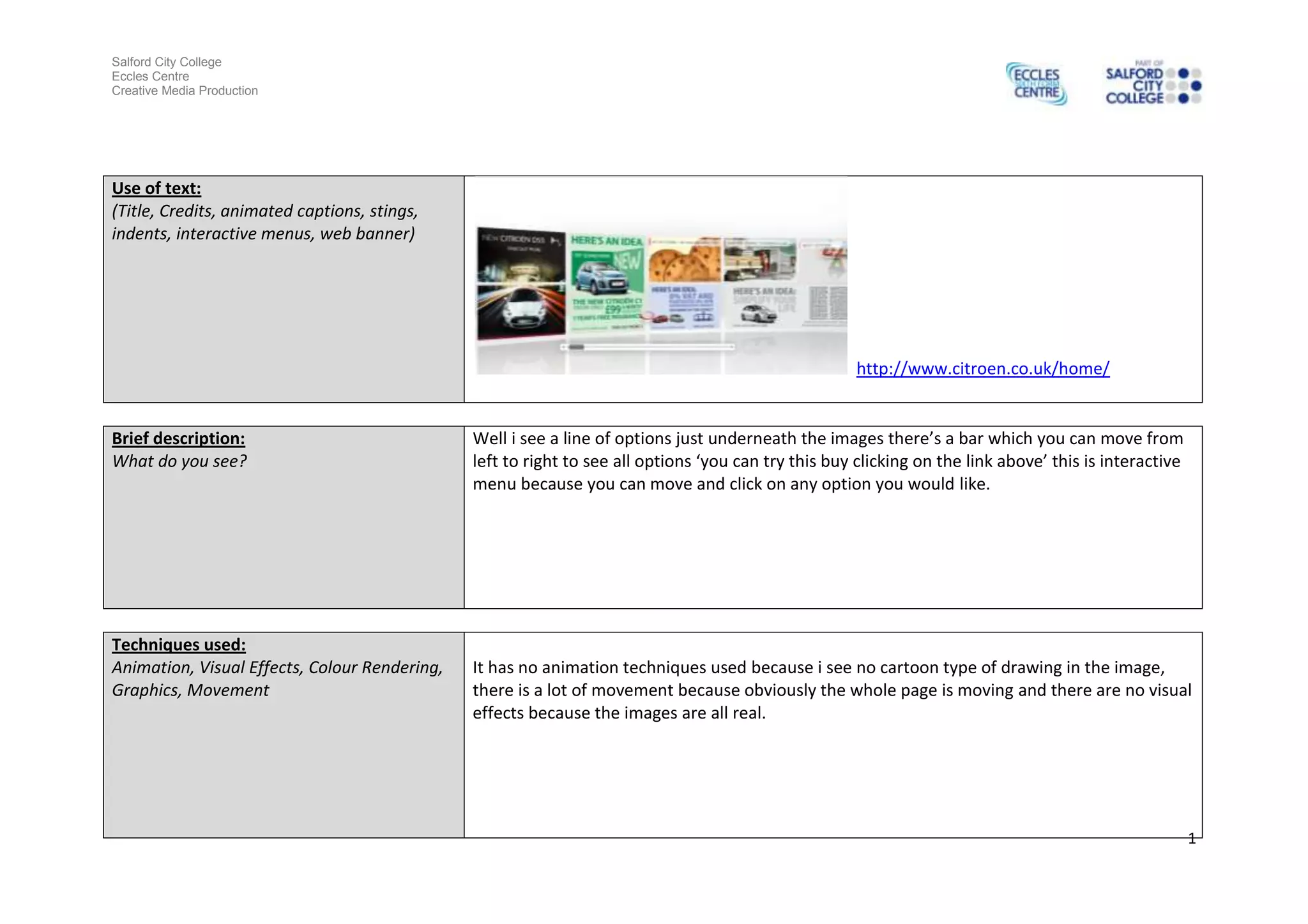 Motion graphics and_compositing_video_analysis_worksheet 11 | DOCX