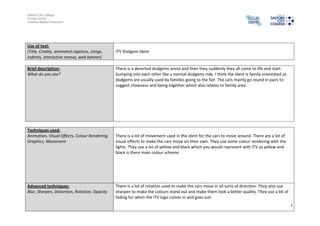 ITV ident video analysis | PPT