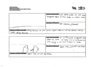 Motion Graphics Storyboards | PPT