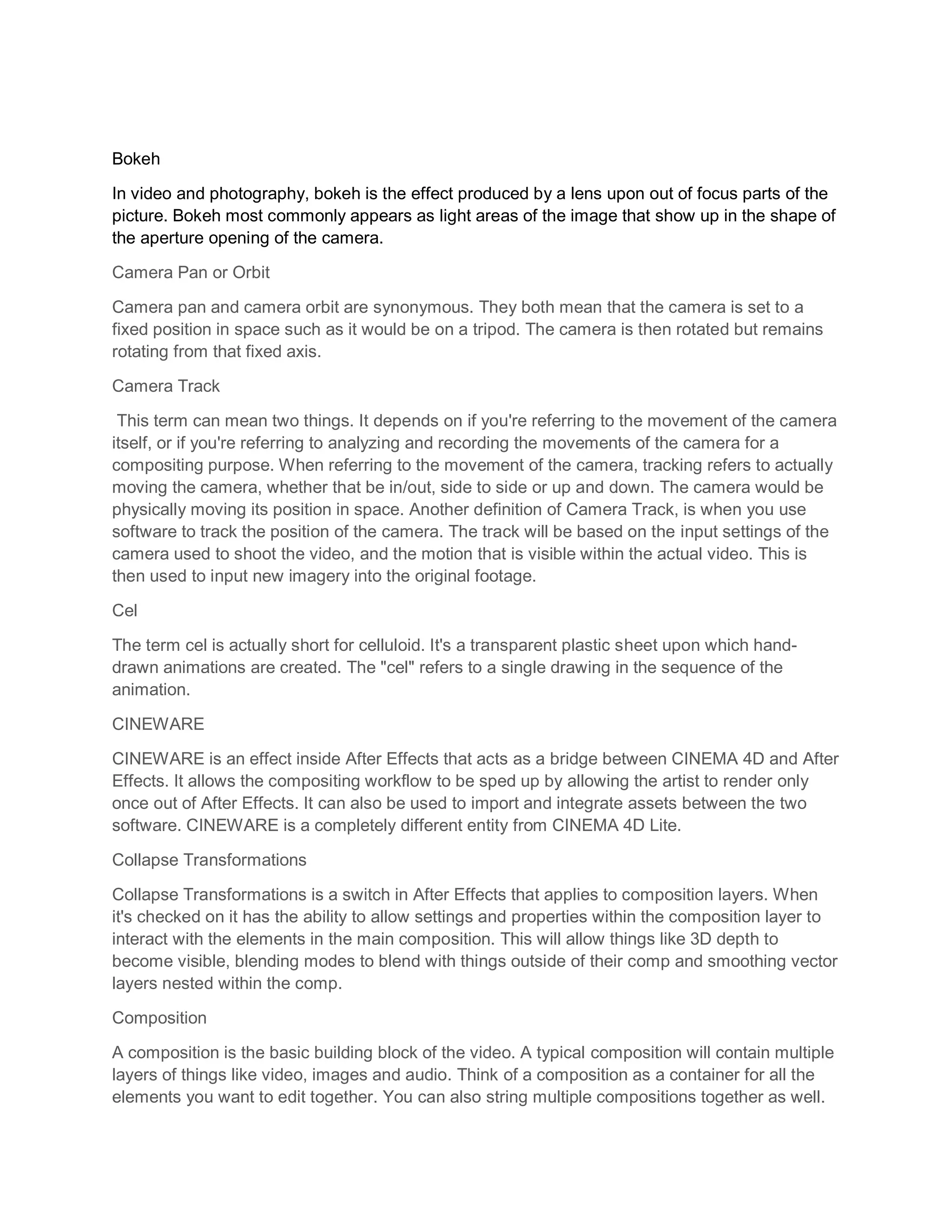 Motion graphics Terminology | PDF