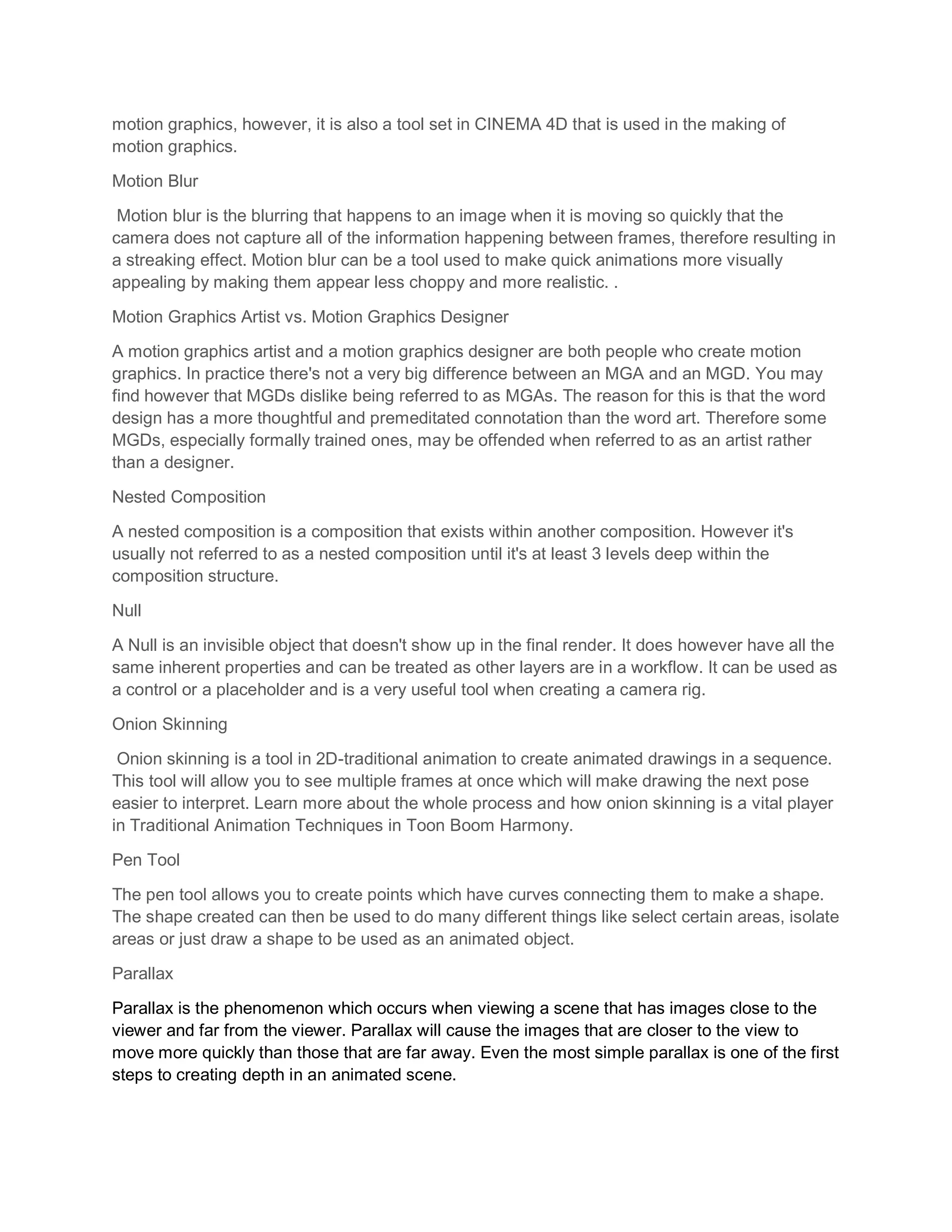 Motion graphics Terminology | PDF