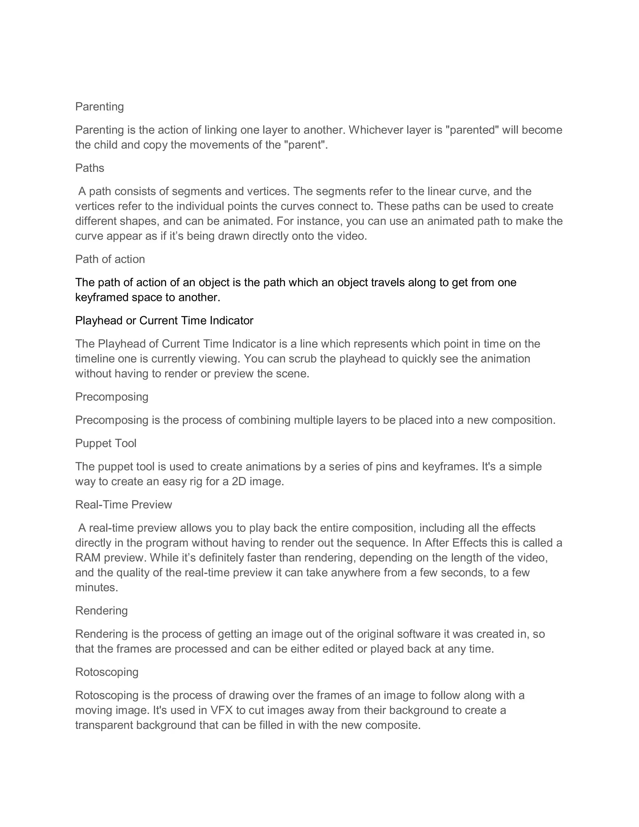 Motion graphics Terminology | PDF