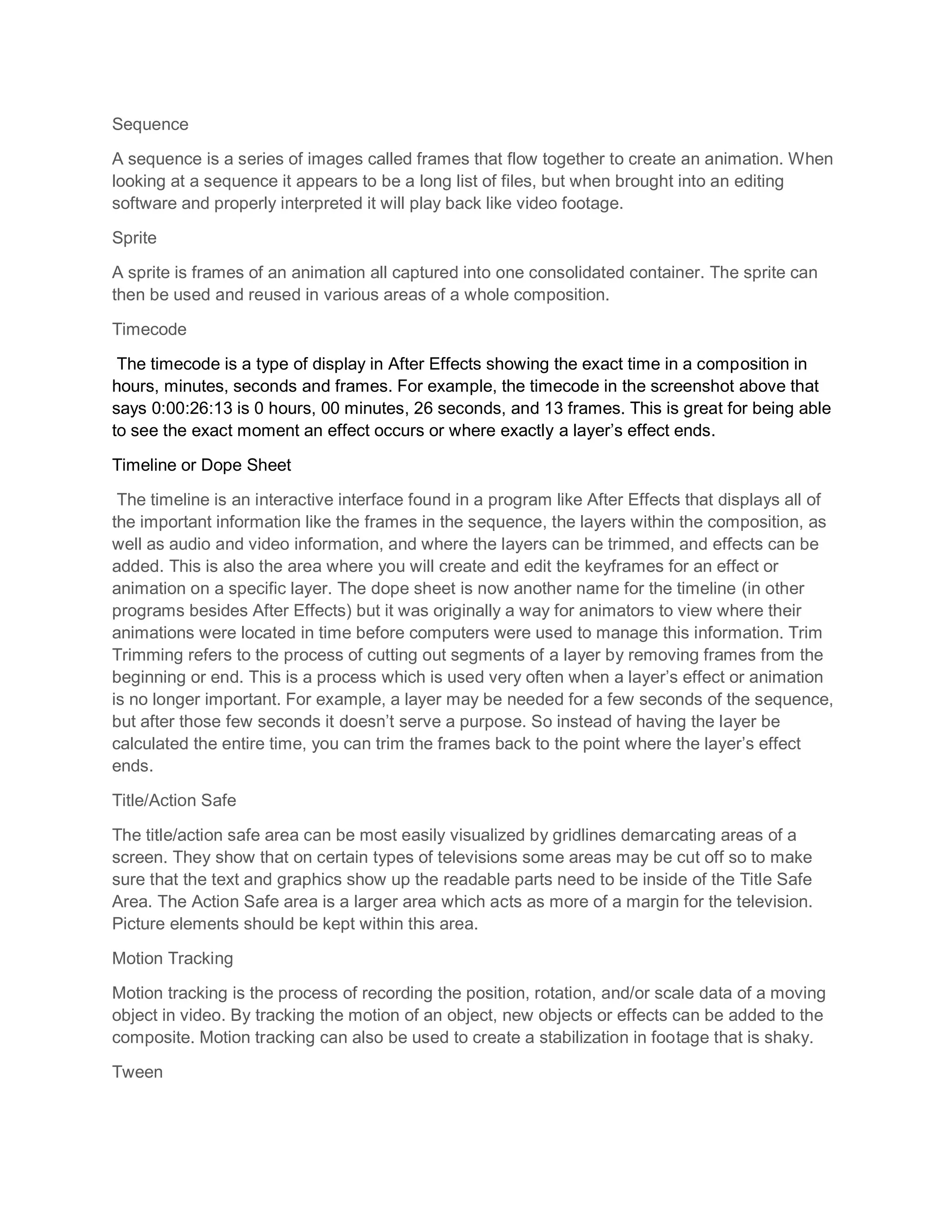 Motion graphics Terminology | PDF