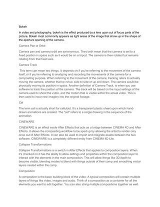 Motion graphics Terminology | PDF