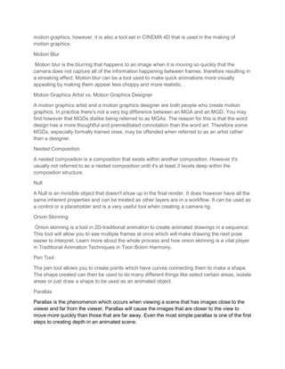 Motion graphics Terminology | PDF