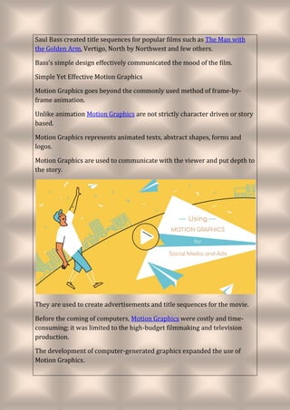 Motion Graphics Vs VFX | PDF