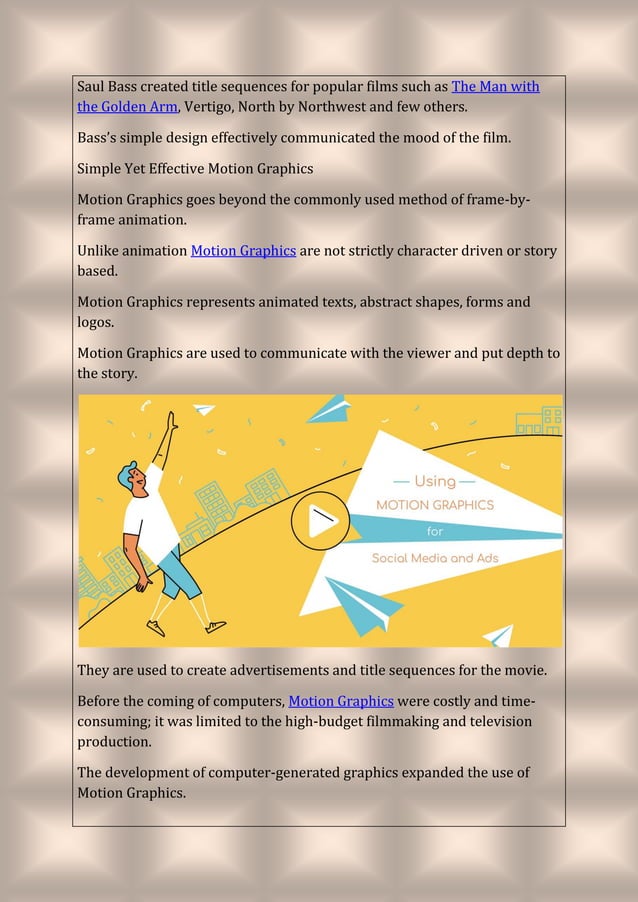 Motion Graphics Vs VFX | PDF | Computer Animation | Computer Software and Applications