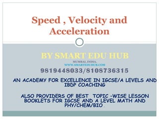 Motion graphs-speed, velocity and acceleration graphs | PPT